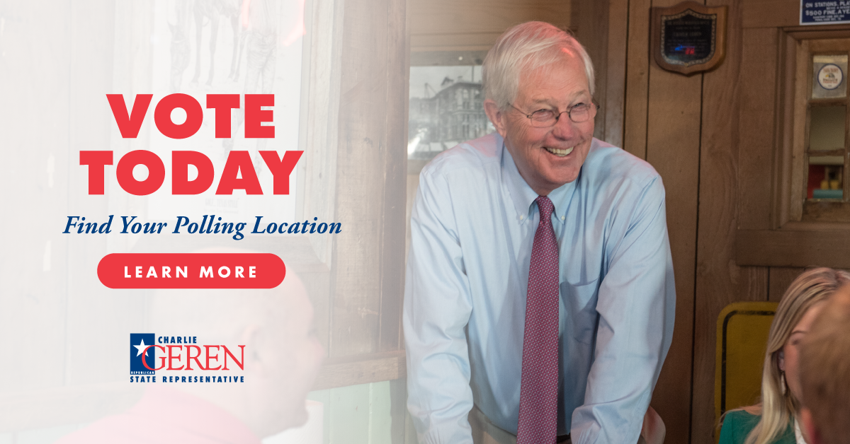 Election Day Voting Information – Charlie Geren – Republican State ...